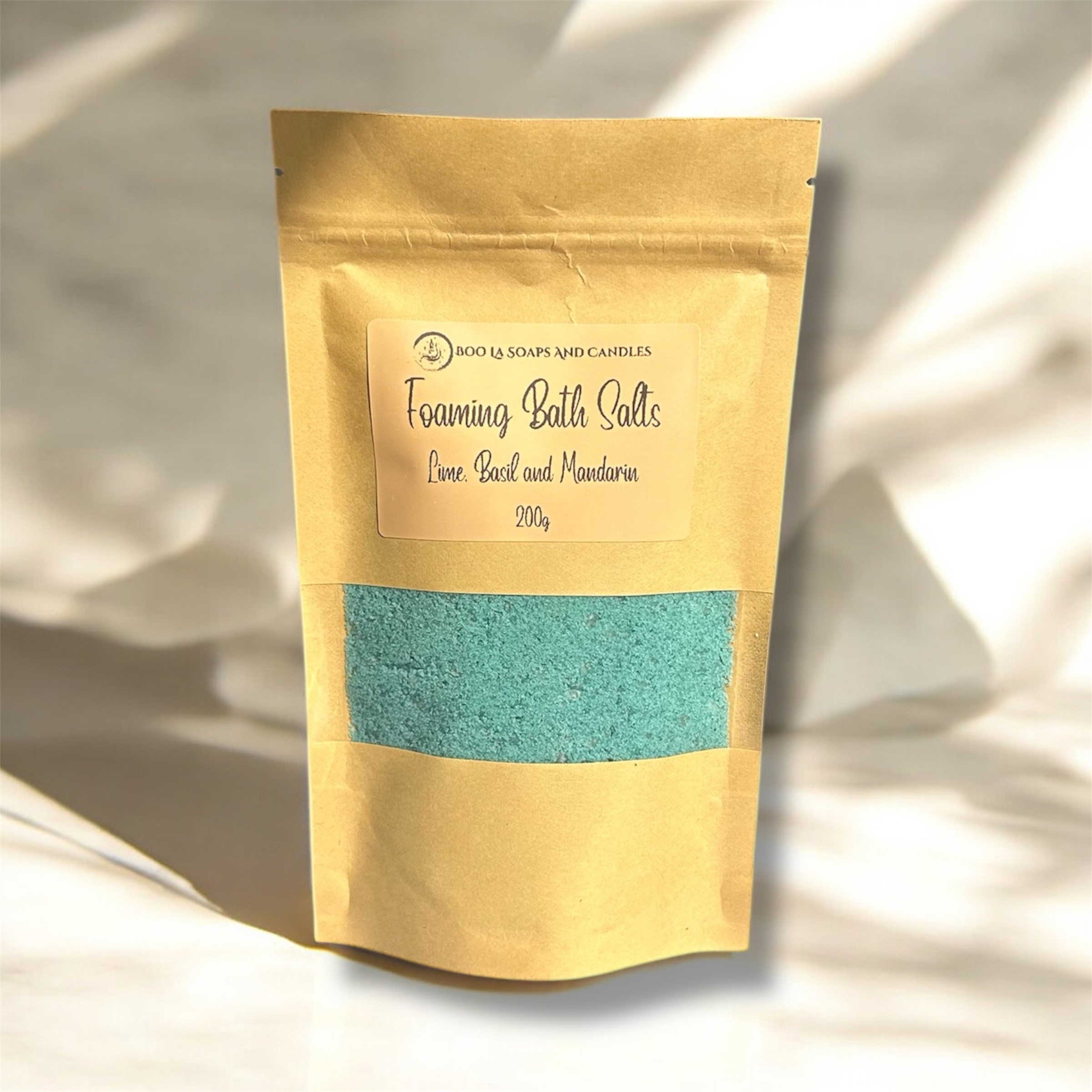 Lime Basil and Mandarin Foaming Bath Salts Handmade In Kent